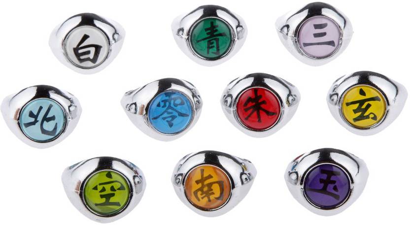 RVM Jewels Anime Akatsuki Member's Naruto Ring Set Ninja Uchiha Itachi ...