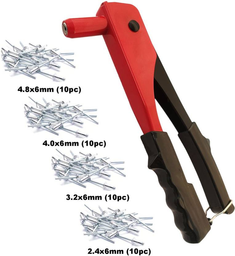 Inditrust INTERCHANGEABLE 10.5inch Hand Riveter 2.4mm, 3.2mm, 4.0mm, 4 ...