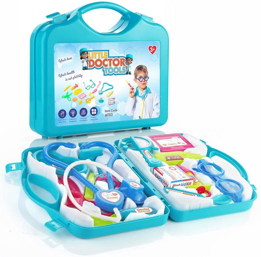 KOBBET Doctor Playset For Kids, Pretend Play Doctor Set With Foldable ...
