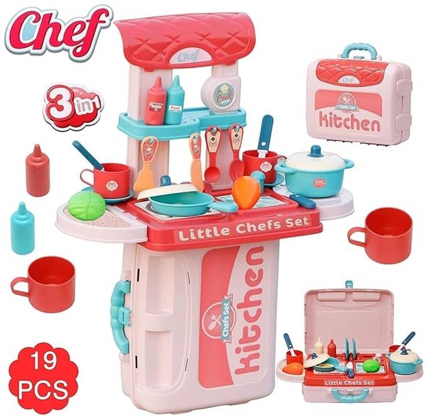 slenderopal High Quality Pretend Play Kitchen Food Set Toys 3 in 1 ...