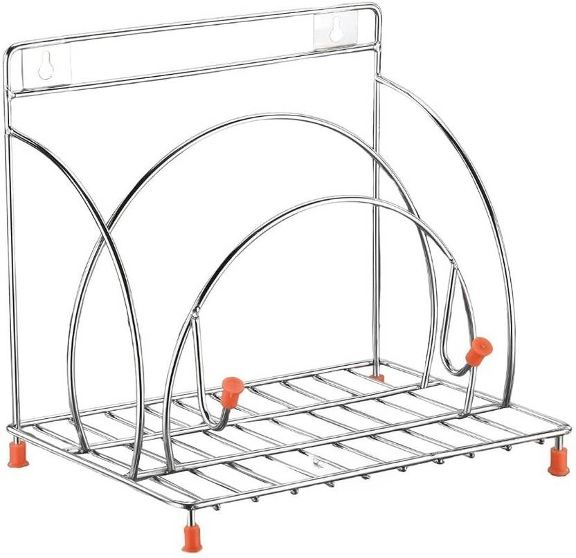 Nandeksha Utensil Kitchen Rack Steel Stainless Steel 4-in-1 Chakla ...
