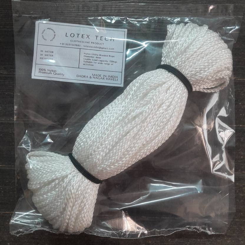 LOTex TECH Nylon Braided Rope (50 Meter) Milky white - Buy LOTex TECH ...