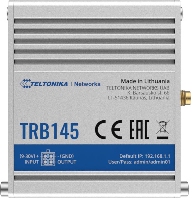 Teltonika TRB145 INDUSTRIAL RUGGED LTE RS485 GATEWAY 10 Mbps 4G Router ...