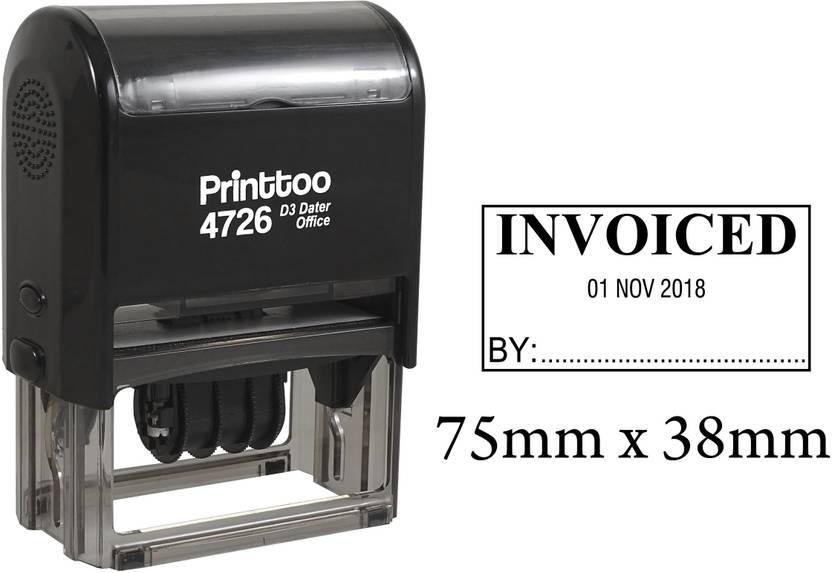 Printtoo Office Stationery Dater Stamp with Invoiced by Text Self ...