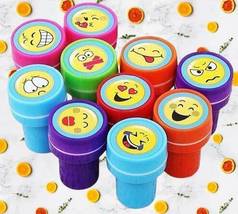 Gold Leaf 10 Diffrent Tyoes Of Emoji Smiley Stamp For Kids Art & Craft ...