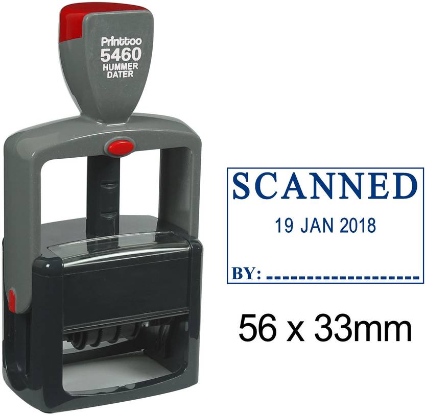 Printtoo Office Document Heavy Duty Stamp with Scanned by Text Self Inking Rubber Stamp Self ...