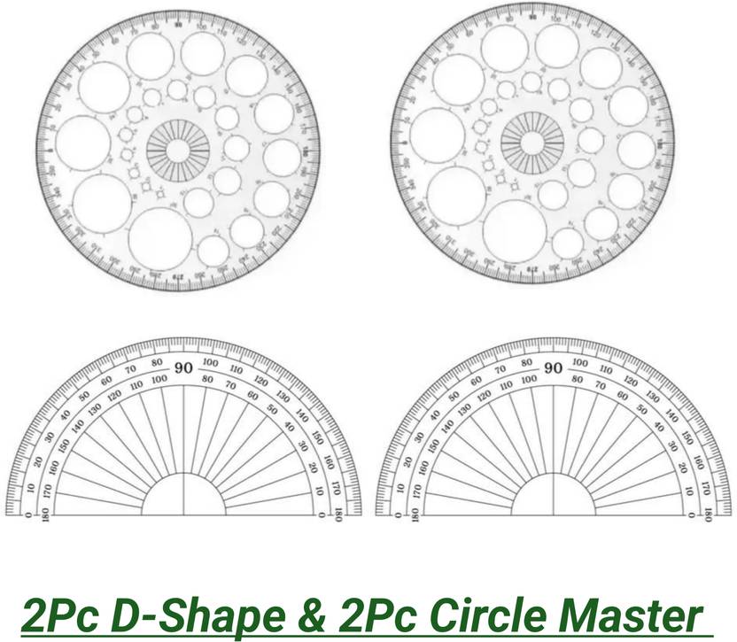Flipkart.com | Rulerzz Pack of 2Pcs D-Shape Scale and 2Pcs Circle ...