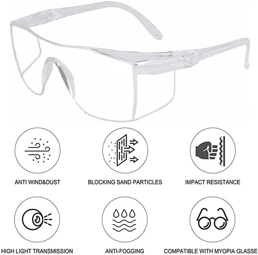 GrahLogy Safety Goggle Specs Glasses for Men/Women Eye Chasma/Chashme ...