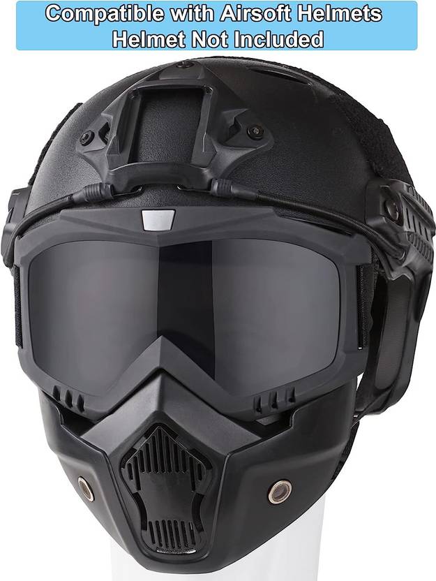 Huims Mask, Airsoft Mask Full Face and Detachable Airsoft Goggles ...