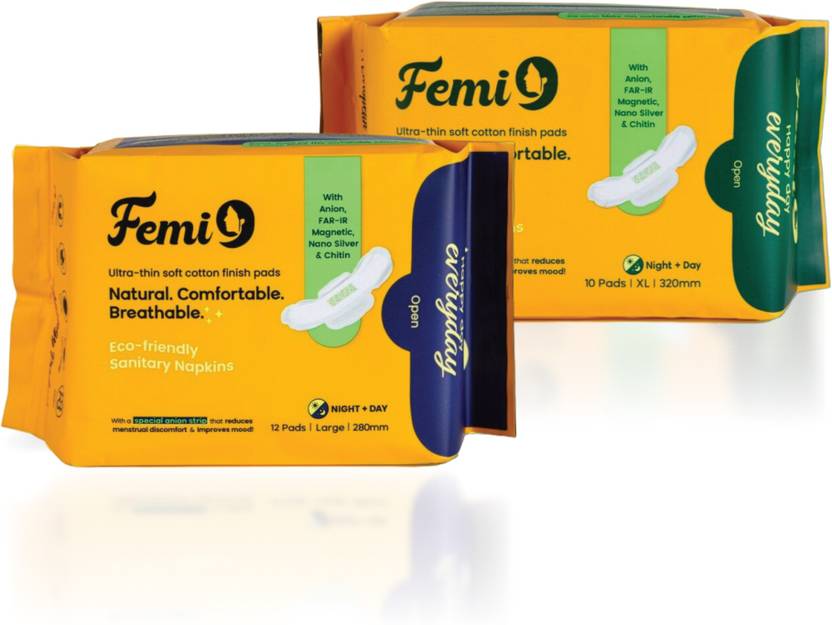 Femi9 Ultra Soft Anion Sanitary Pads for Women| Combo Pack | L- 12 Pads ...