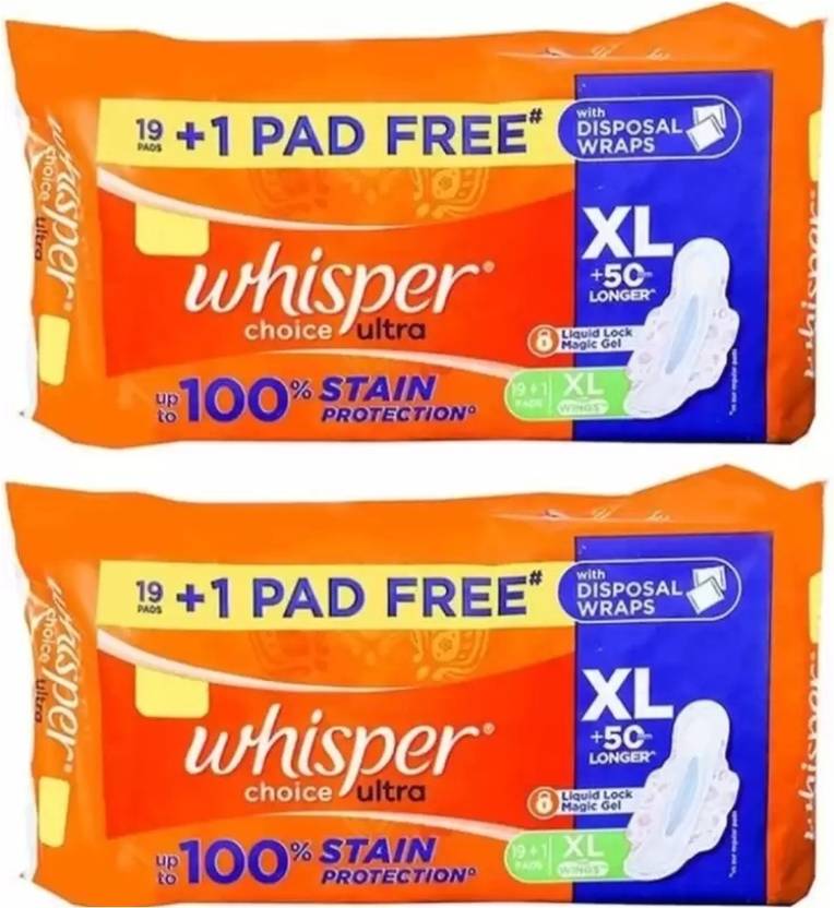 Whisper Choice ULTRA 50 mm Extra Logre - 20+20 Pcs Sanitary Pad | Buy ...