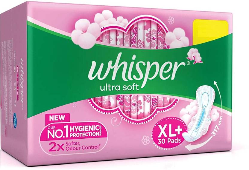 Whisper Ultra Soft XL Plus - (30 Count) Sanitary Pad pink Sanitary Pad ...