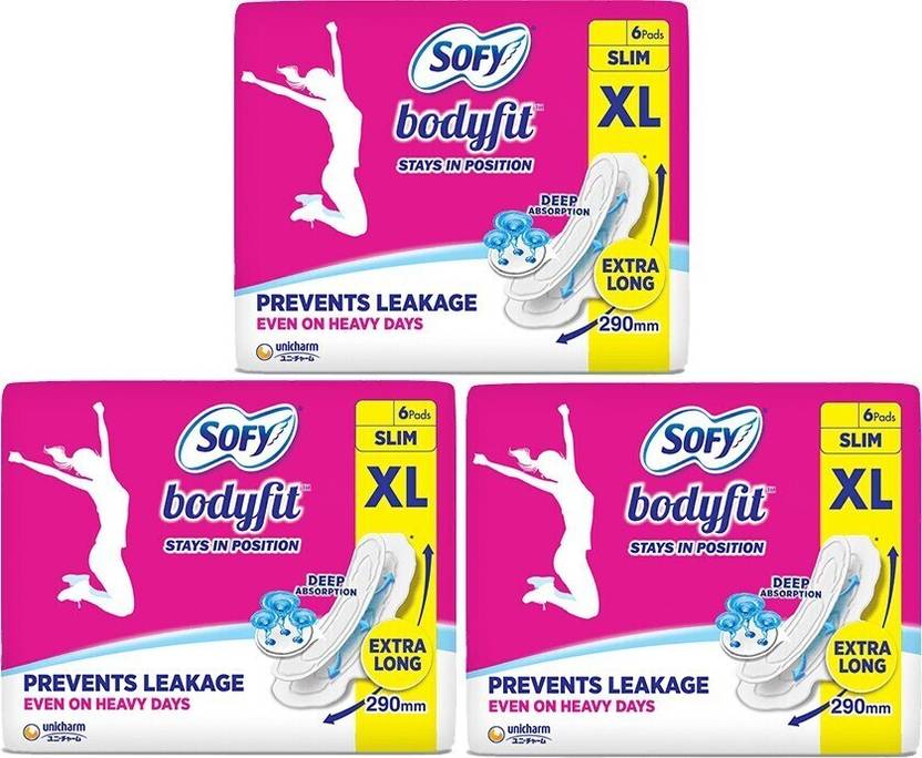 SOFY Bodyfit - XL - (6+6+6 Pieces) Sanitary Pad | Buy Women Hygiene ...