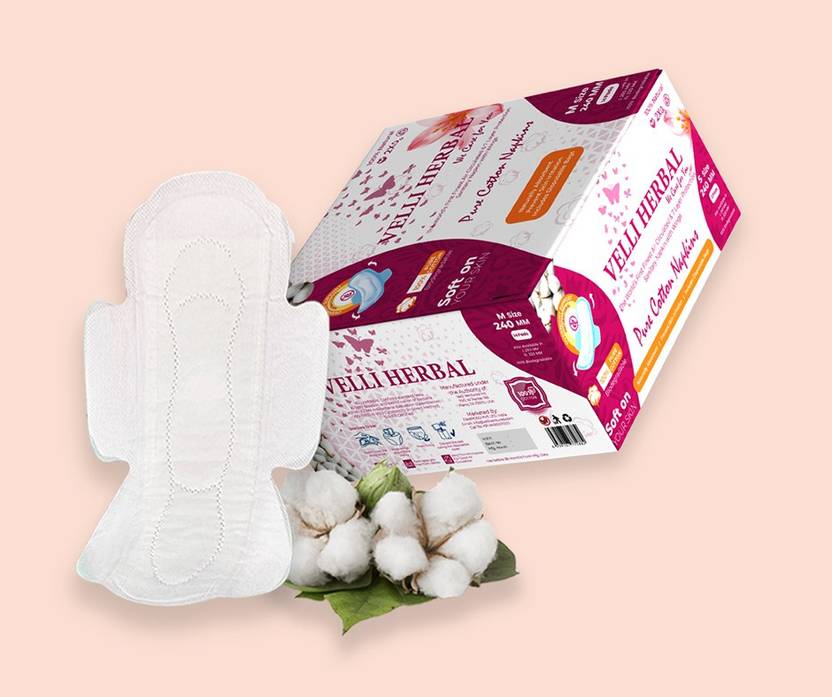 Velli Herbal Pure Cotton Sanitary Pads Sanitary Pad | Buy Women Hygiene ...
