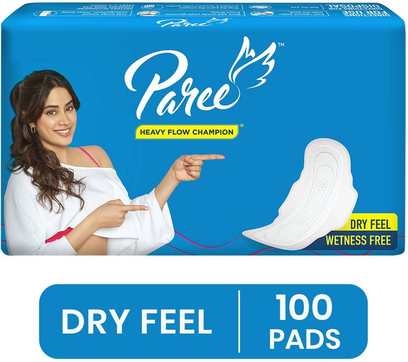 Paree Dry Feel Regular Pads For Heavy Flow And 3 Seconds Absorption ...