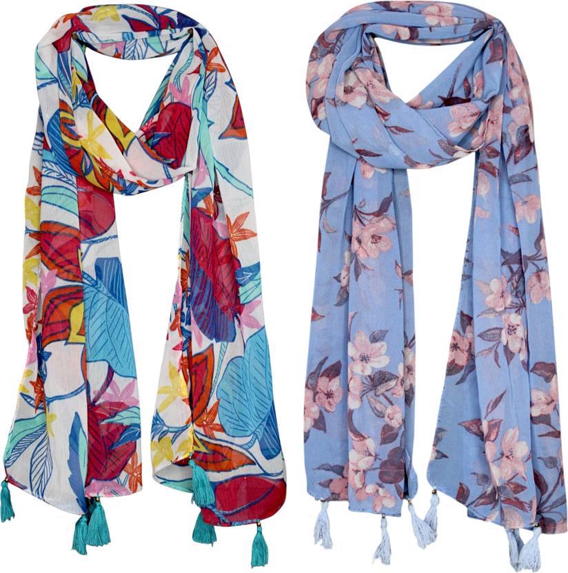 STOLESTUDIO Floral Print Chiffon Girls Fancy Scarf, Scarf - Buy ...