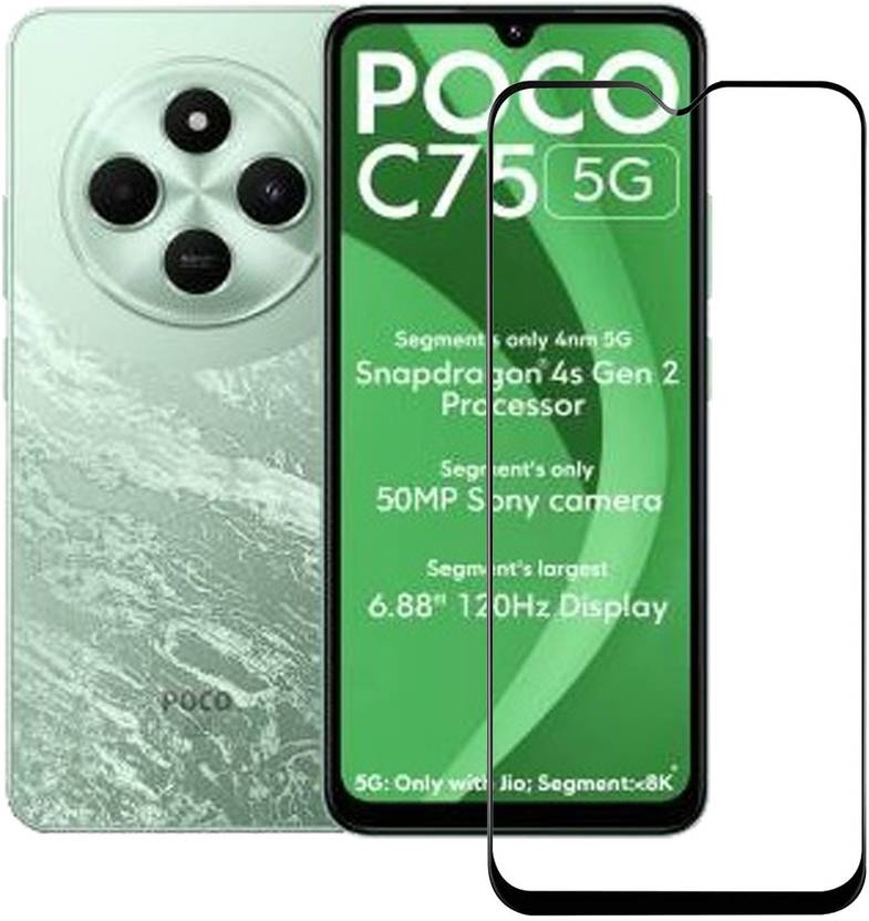 Flipkart SmartBuy Edge To Edge Tempered Glass for Poco C75 5G, Poco C75 ...