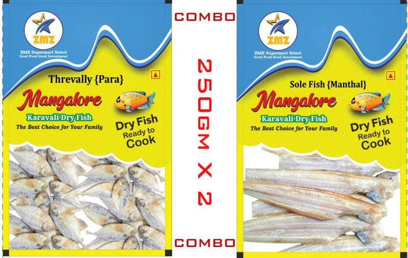 zmz Dry Fish Combo Sole Fish (Manthal) & Threvally (Para) 250gm+250gm ...
