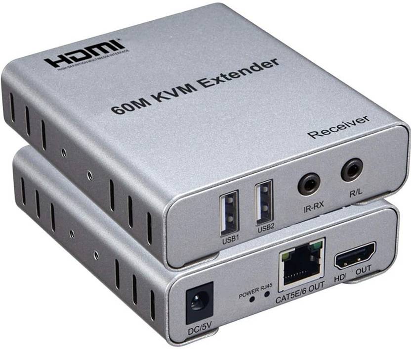 Mebako HDMI 60m KVM Extender 1080P 60Hz USB Extender Over Cat5/6 ...
