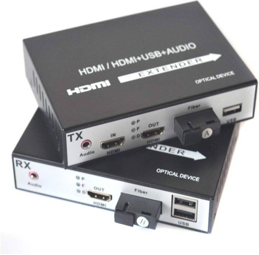 Etzin HDMI Extenders with KVM USB2.0 HDMI Over Single Fiber Optic up ...