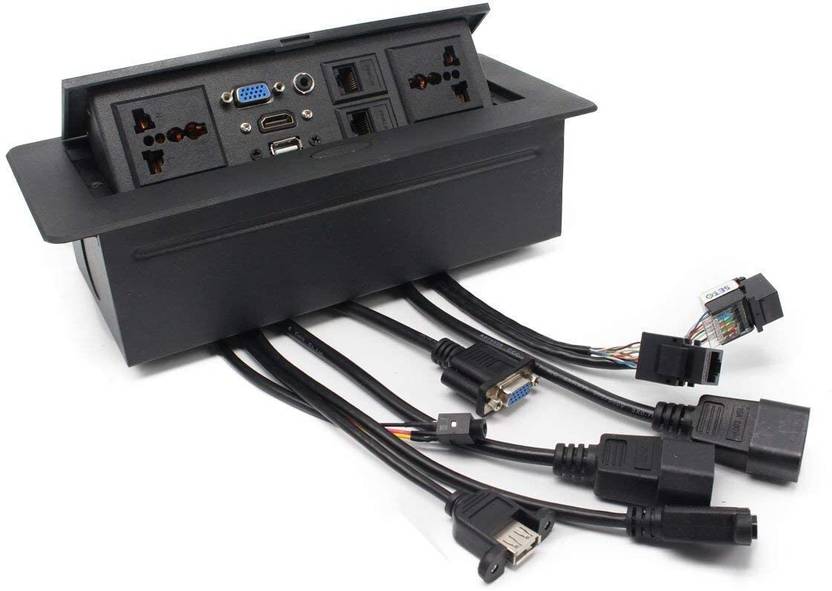 TERABYTE Popup Box Hydraulic 10 Module Conference Table HDMI VGA RJ45 ...