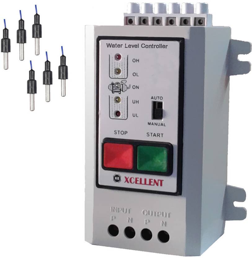 Microtail Fully Automatic Water Level Controller With Dry Run Protection Wired Sensor Security