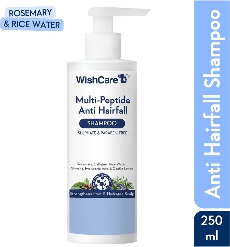 WishCare Multi Peptide Anti Hairfall Shampoo with Rice Water , Rosemary ...
