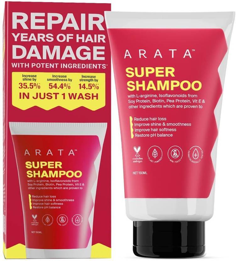 ARATA Super Shampoo for Damaged Hair | Enriched with Biotin & Proteins ...