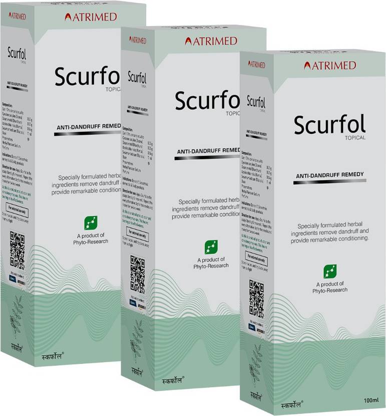 Atrimed Scurfol Anti-Dandruff Topical Pack of 3 - Price in India, Buy ...