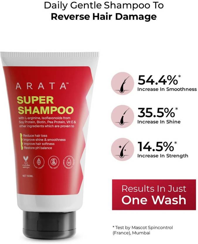 ARATA Super Shampoo for Damaged Hair | Enriched with Biotin & Proteins ...