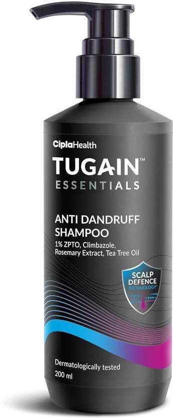 Cipla Tugain Essentials Anti Dandruff Shampoo | With Rosemary Extract ...