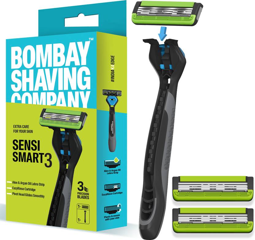 BOMBAY SHAVING COMPANY Sensi Smart3 Shaving Razor for Men (Handle + 3 ...
