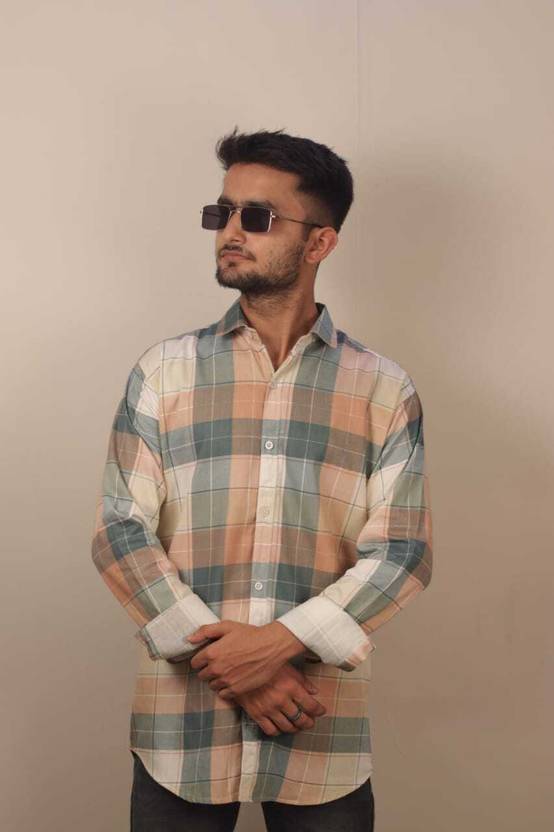 SKJD Fashion Men Checkered Casual Multicolor Shirt - Buy SKJD Fashion ...