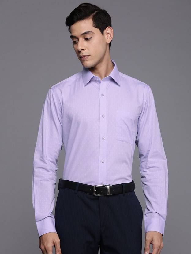 Raymond Men Self Design Formal Light Blue Shirt - Buy Raymond Men Self ...
