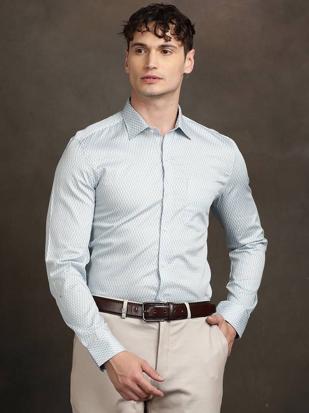 TURTLE Men Printed Formal Grey Shirt - Buy TURTLE Men Printed Formal ...