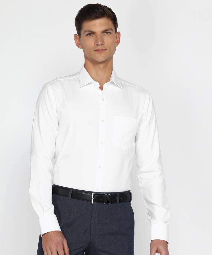 PARK AVENUE Men Solid Formal White Shirt - Buy PARK AVENUE Men Solid ...