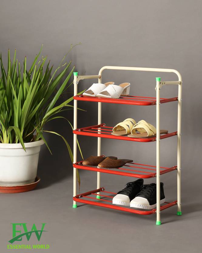 Essential world Wrought Iron Folding Shoe Rack with Adjustable Metal ...