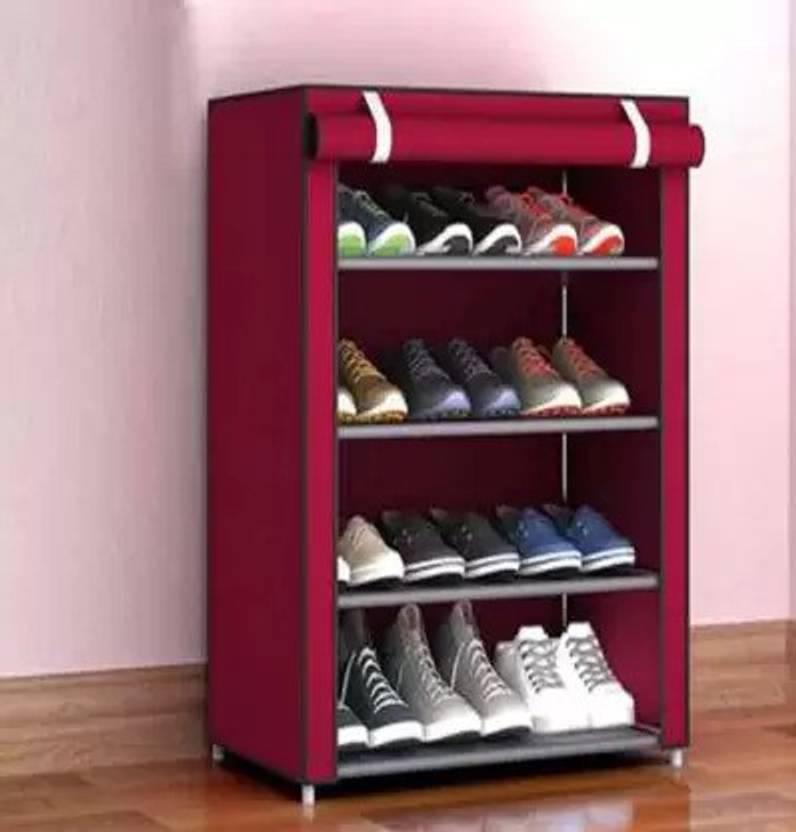 JR Creation 4 Layer Multipurpose Folding Shoes Rack Cabinet with ...
