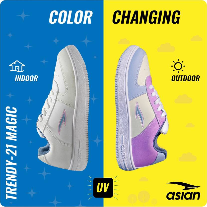 asian Trendy-21 White Color Change Sneakers,Casuals,Loafers Sneakers ...