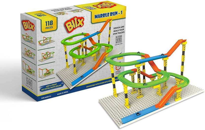 blix Marble Run-1 Plastic Marble Tracks for Kids | STEM Toy | 118 ...