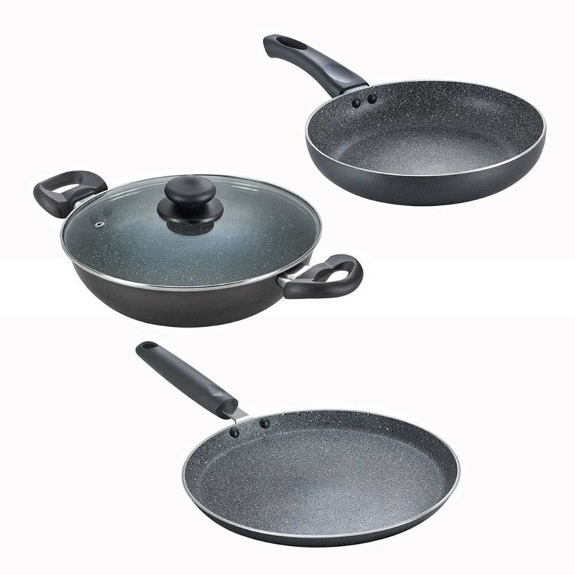 Prestige Deluxe Granite BYK 3PC Set Induction Bottom Non-Stick Coated ...