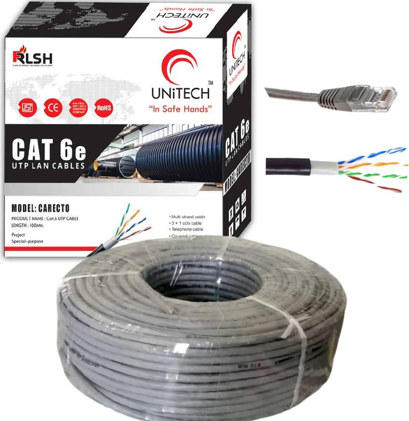 Unitech LAN Cable 100 m CAT-6 CORRECTO 100M SOLID BARE CCA NETWORKING ...