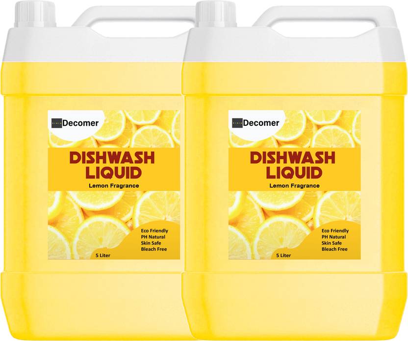 Decomer Dishwash Liquid with Lemon for oil & washes off Kitchen Utensil ...