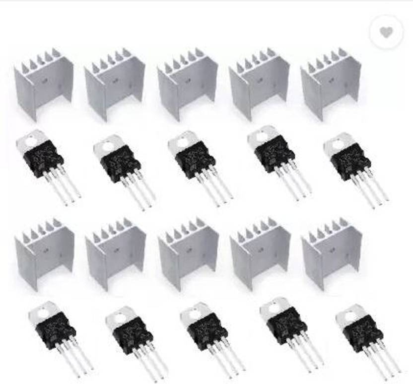 DIYtronics Pack of 10 7805 Voltage Regulator IC 12v to 5v with Heat ...