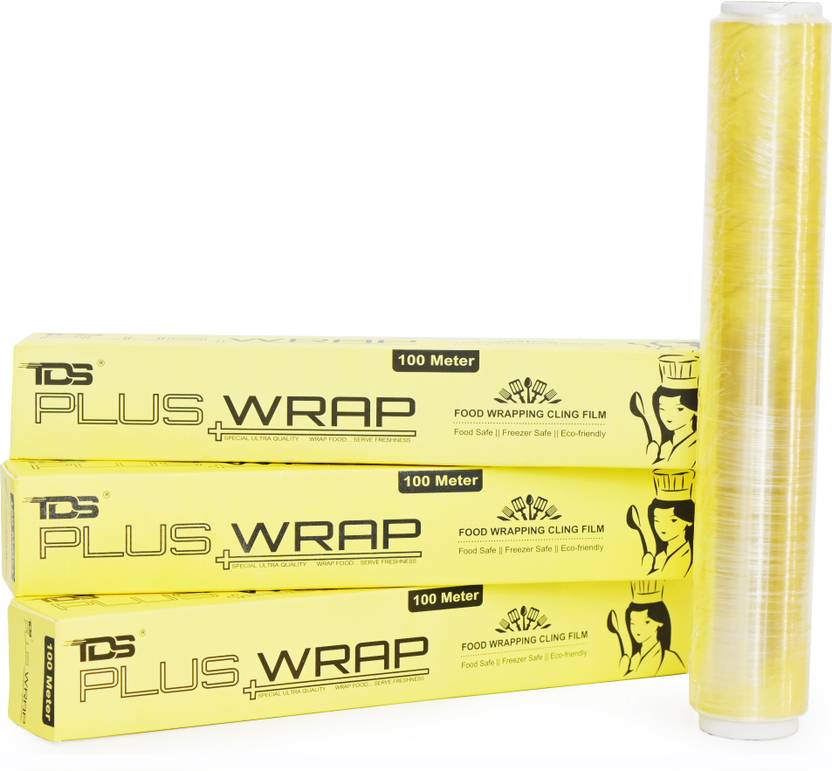 TDS PLUS WRAP 100 Meter Food Wrapping/Storage Cling Film (Pack 3 ...