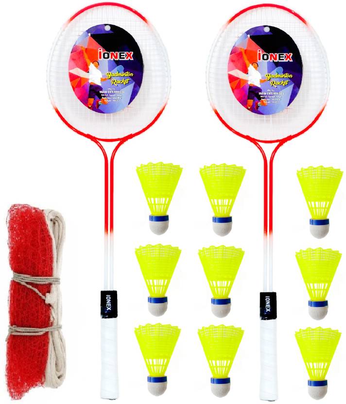CARRY ON 2 Piec Double Rod Badminton Rackest 9 Shuttle with net ...
