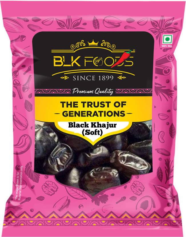 BLK FOODS Black Dates 250g | Khajoor | Khajur |Handpicked Dates| Soft ...