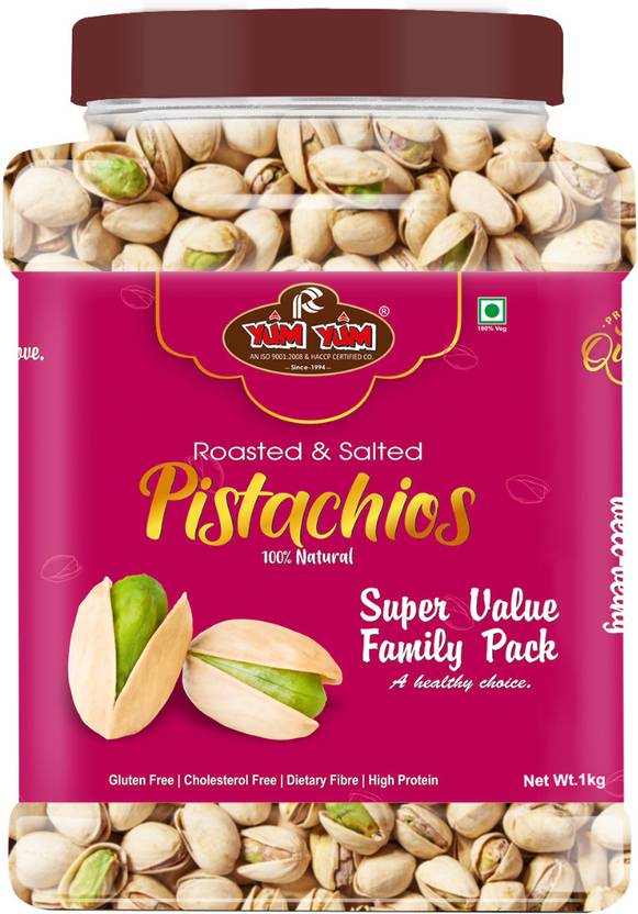 YUM YUM Premium Roasted & Salted Pista 1kg Pistachios Price in India ...