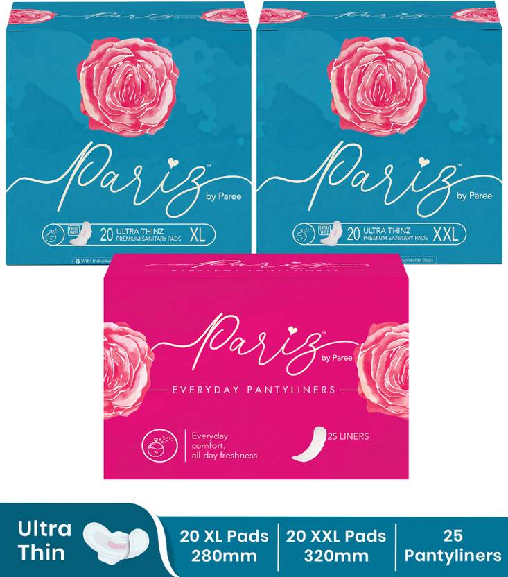Paree Pariz Premium Ultra Thinz Cottony Soft Sanitary Pads XL & XXL ...