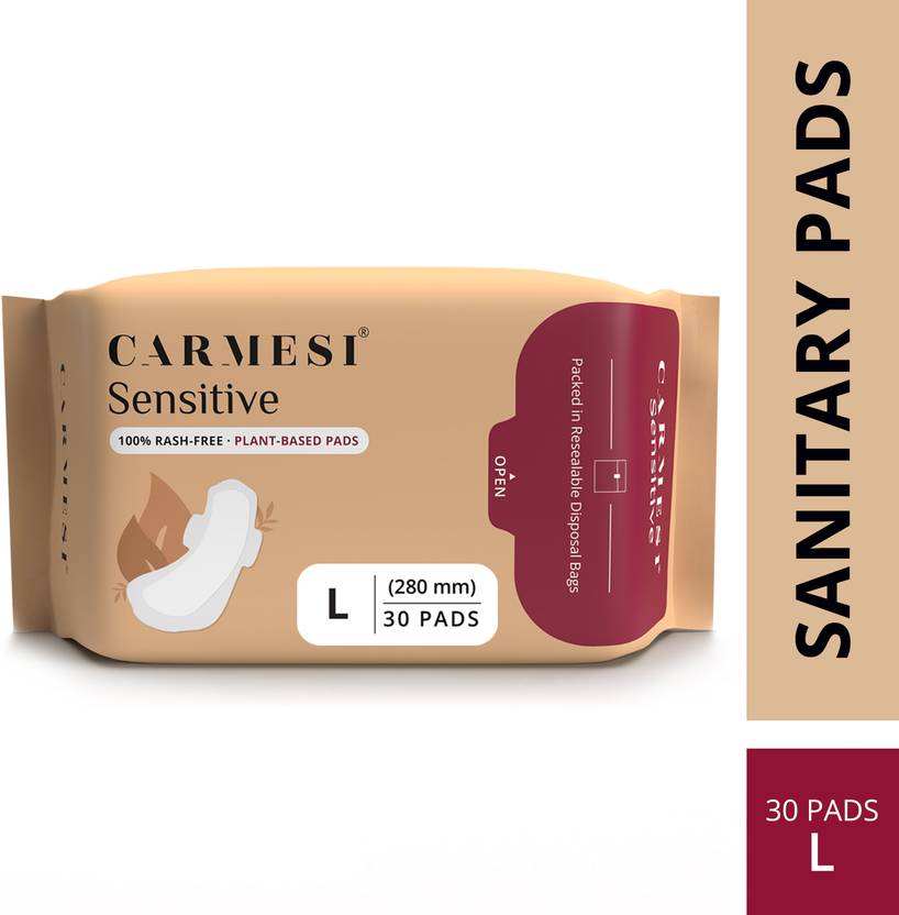 Carmesi Sensitive - Sanitary Pads for Rash-Free Periods (30 Large ...
